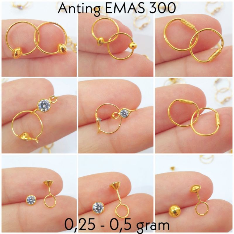 Jual Anting Bayi & Anak EMAS ASLI Kadar 300 Berat 0,25 - 0,5GR ( TOKO MAS LIA GOLD BEKASI ) EA ...