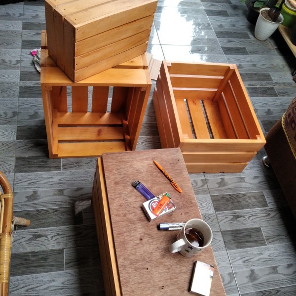 Jual Wooden Crate box 45x35x25 kotak penyimpanan kayu wood storage box ...