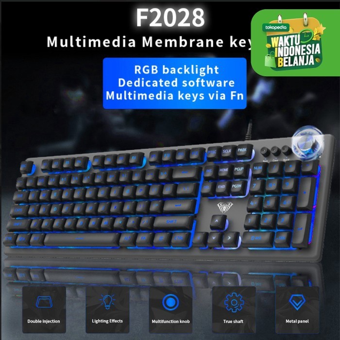 Jual AULA F2028 RGB Keyboard Gaming Macro Software | Shopee Indonesia