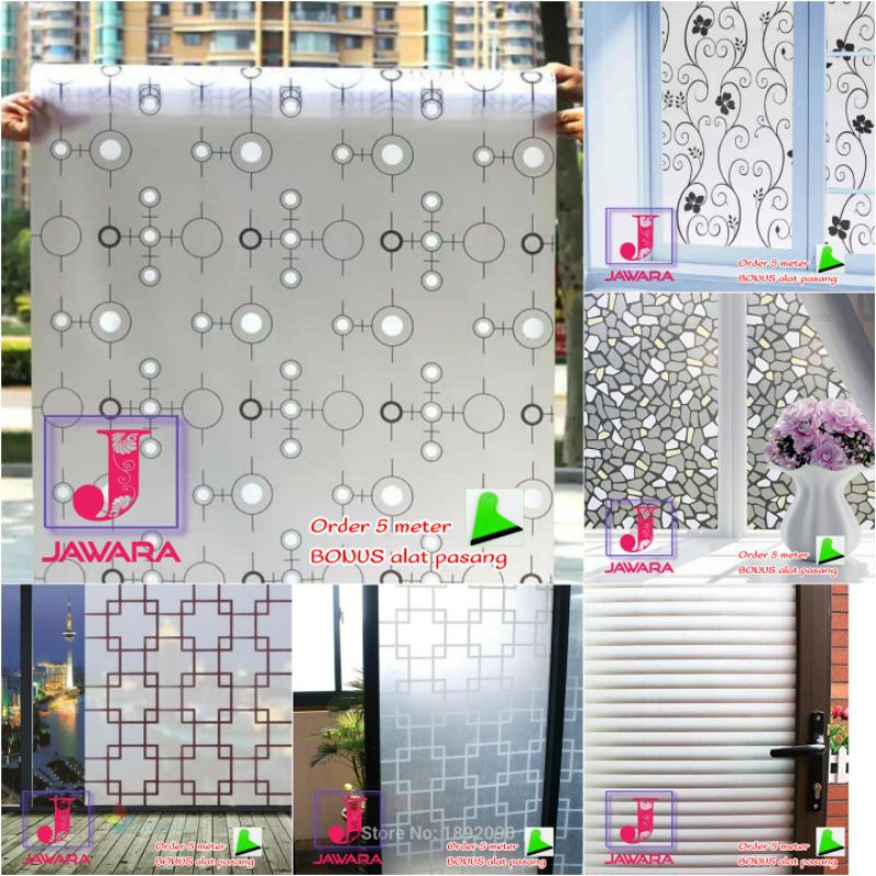 Jual STIKER STICKER KACA WALLPAPER KACA MOTIF LEBAR 120 CM X 50 CM ...