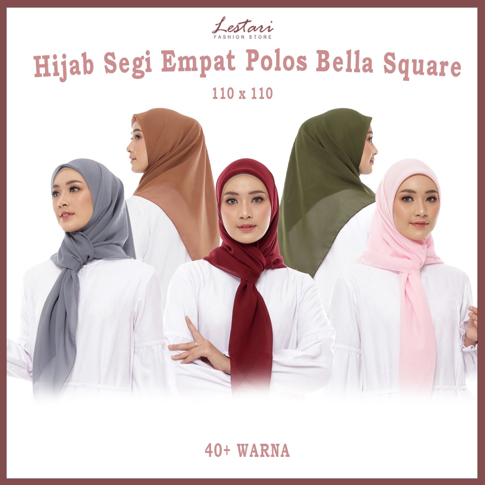 Jual Hijab Segi Empat Polos Bella Square - Hijab Jilbab Kerudung Krudung Instan Segi Empat ...