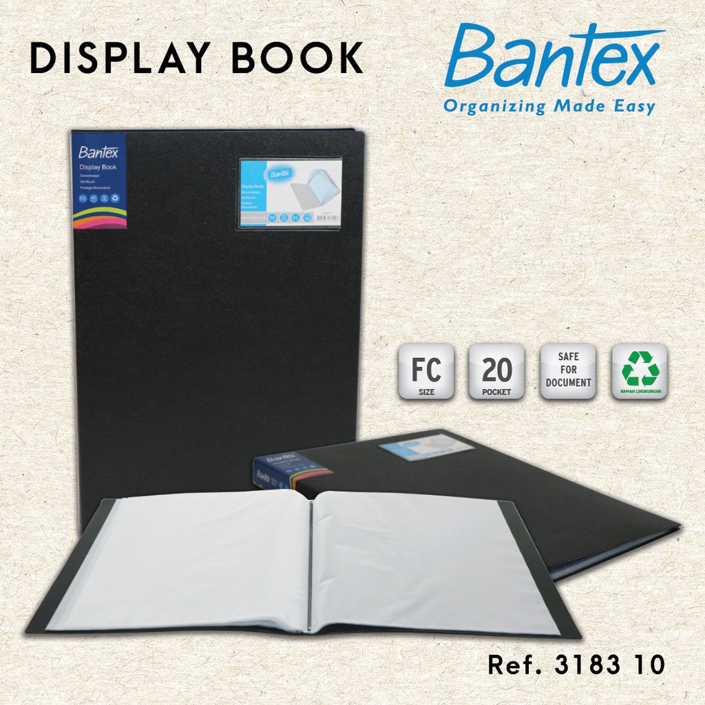 Jual MAP / PP DISPLAY BOOK FC 20 POCKETS BANTEX HITAM 3183 10 | Shopee ...