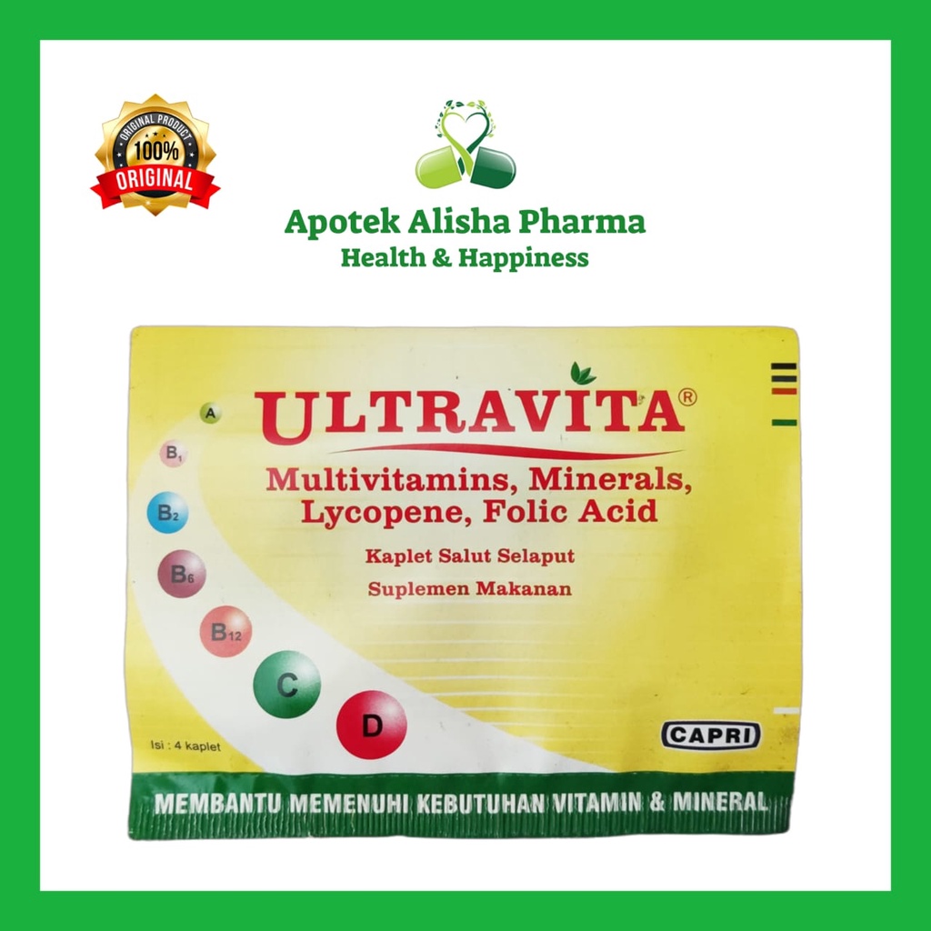 Jual Ultravita Tablet (Strip 4Tablet) - Ultrafita Tablet Suplemen ...