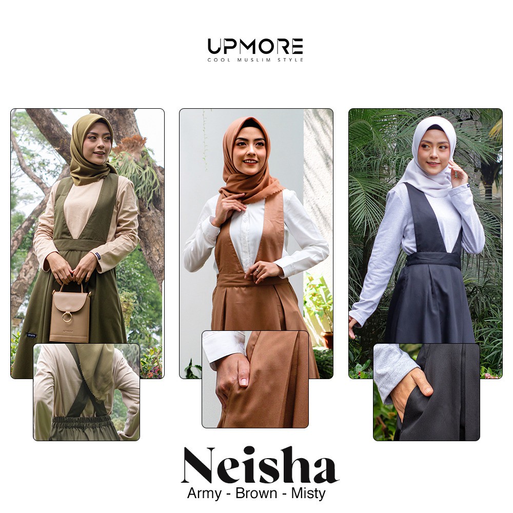 Jual ES - (COD) UPMORE NEISHA Overall ( Army, Black, Brown ) | NEISHA ...