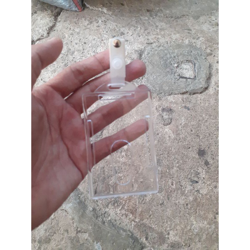 Jual Id card name tag acrylic single card bening plus jepit penjepit ...