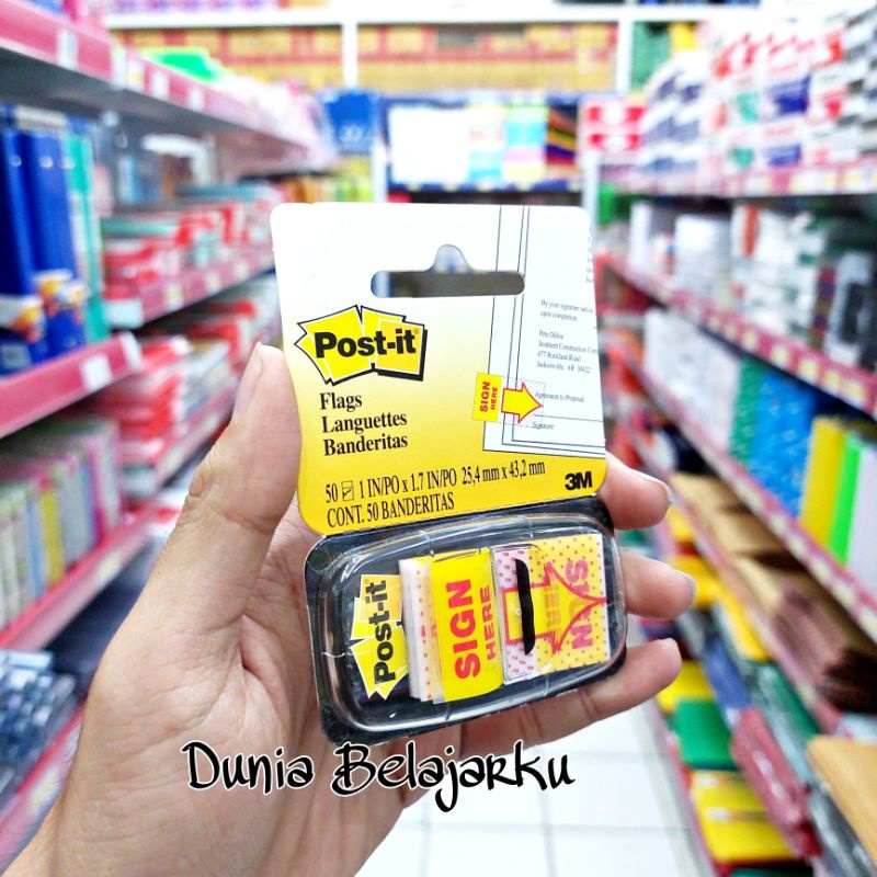 Jual Sign Here Post It 3M 680-9 / SIGN HERE Sticky Note Memo Isi 50 ...