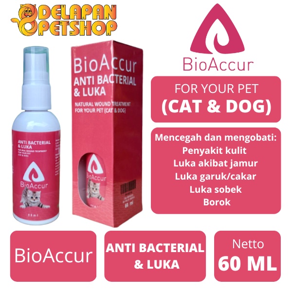 Jual BioAccur Anti Bacterial & Luka Spray 60 ml / Obat Luka Kucing ...