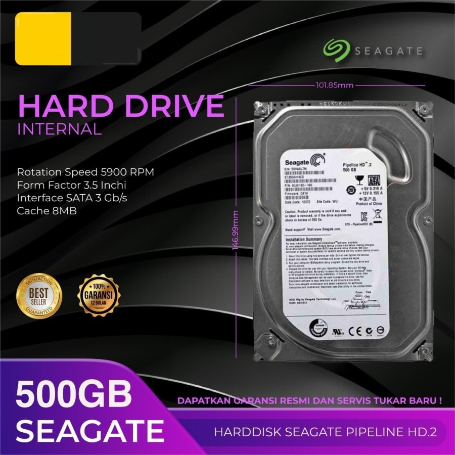 Jual HDD Harddsik Seagate 500GB SATA 3.5" untuk CCTV | Shopee Indonesia