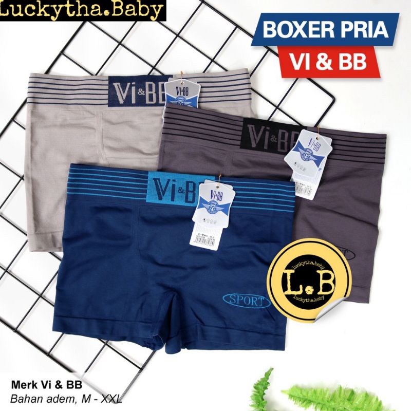 Jual 3pcs_ cd boxer VI&BB / COWO KEREN SEAMLESS TANPA JAHITAN/BOXER ...