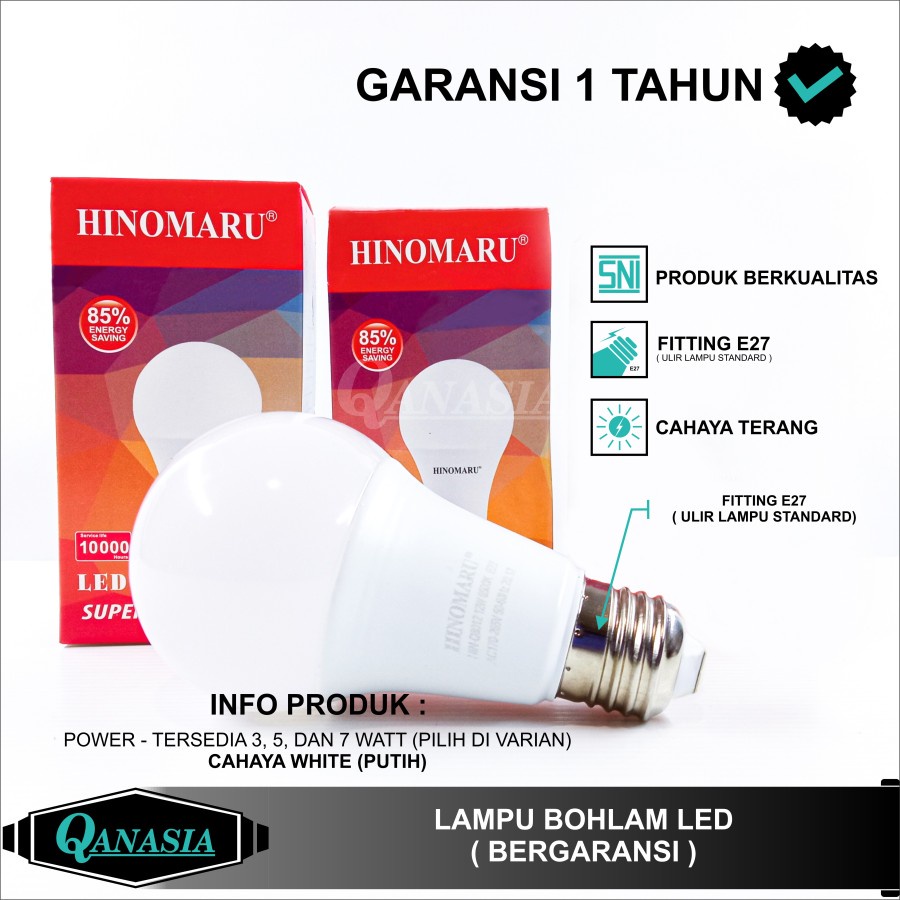 Jual Bohlam 3/5/7 Watt Lampu LED 3W 5W 7W SNI Bergaransi | Shopee Indonesia