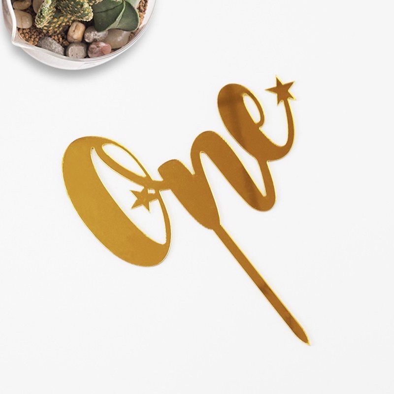 Jual TOPPER KUE AKRILIK ANGKA SATU ONE OLD / CAKE TOPPER ONE BABY BORN ...