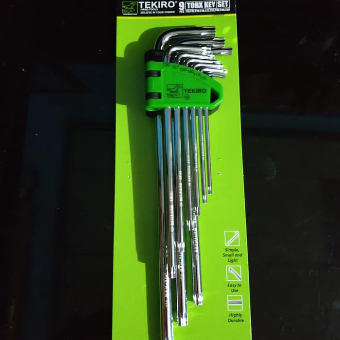 Jual TEKIRO Kunci L Bintang Set 9 PCS Tanpa Lubang / Kunci L Set Torx 9 PCS Tanpa Lubang ...