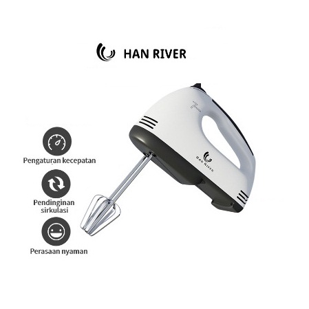 Jual HAN RIVER HRDDQ01WT Hand Mixer 120 Watt Pengocok Telur | Shopee ...