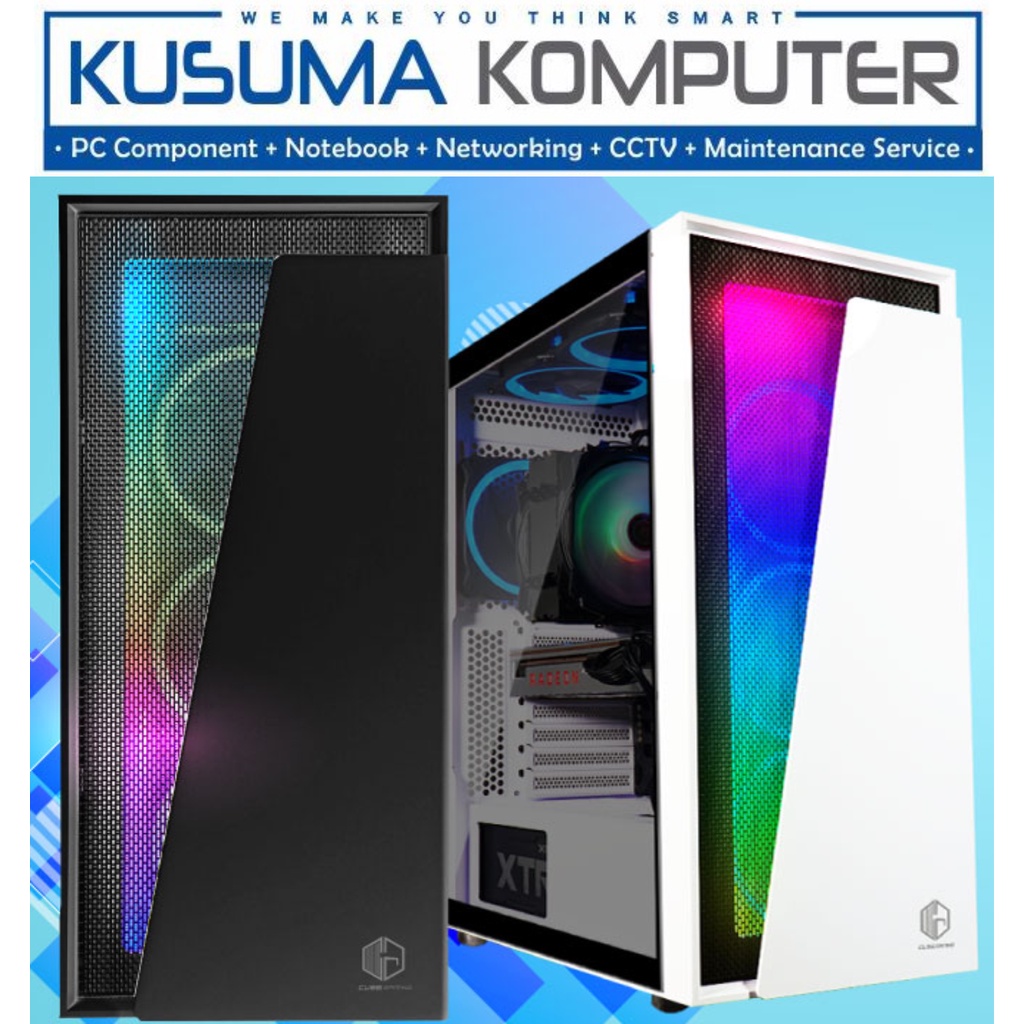 Jual Cube Gaming Xaures White With RGB Casing PC Gaming | Shopee Indonesia