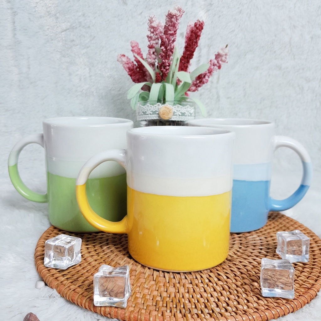 Jual Mug Gelas Twotone Two Tone 2 Warna Horizontal Unik Cantik | Shopee ...