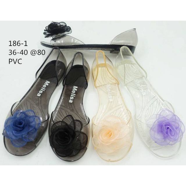 Jual Sepatu Wanita Sepatu Jelly Bunga Kaca 186 jelly shoes flat kaca ...
