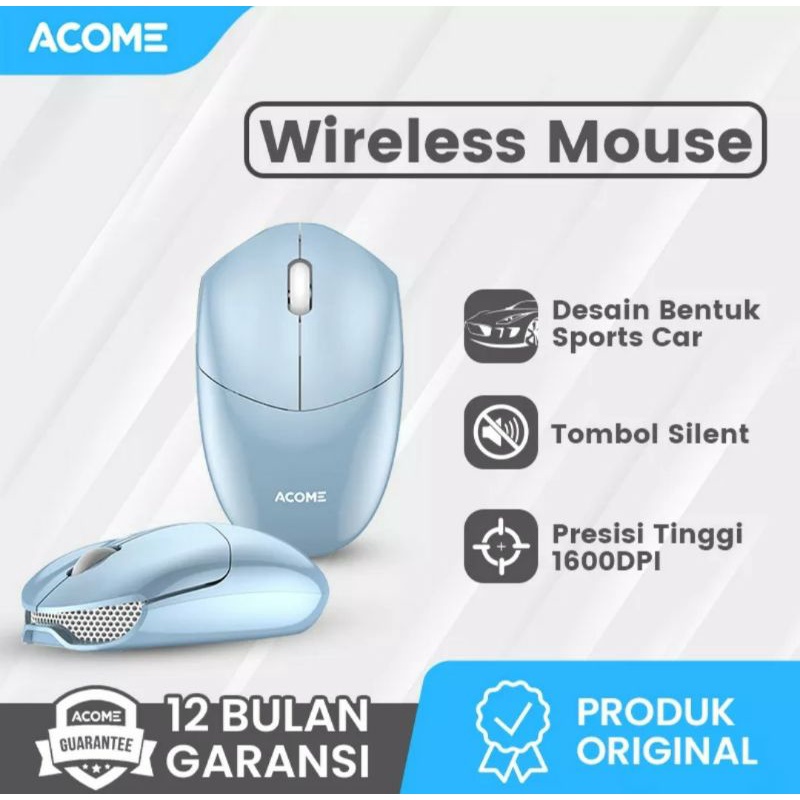 Jual Mouse Acome AM200 Bluetooth Wireless Silent Click Tanpa Suara ...