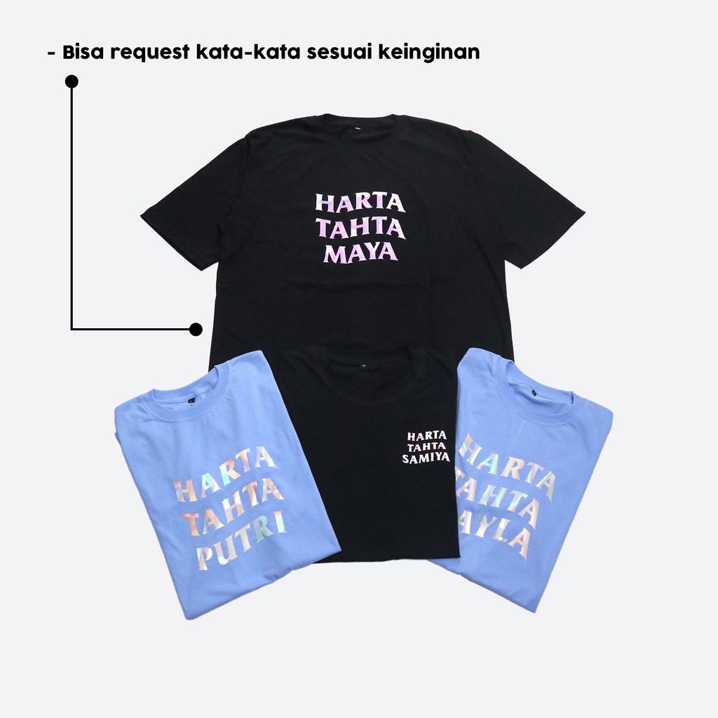 Jual Kaos custom HARTA TAHTA NAMA | BISA CUSTOM KATA KATA | Shopee ...