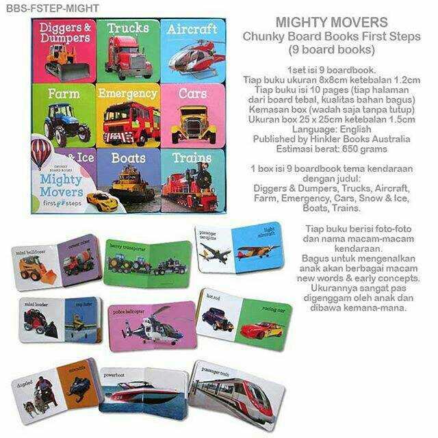 Jual MIGHTY MOVERS Chunky Board Books First Steps (9 board books ...
