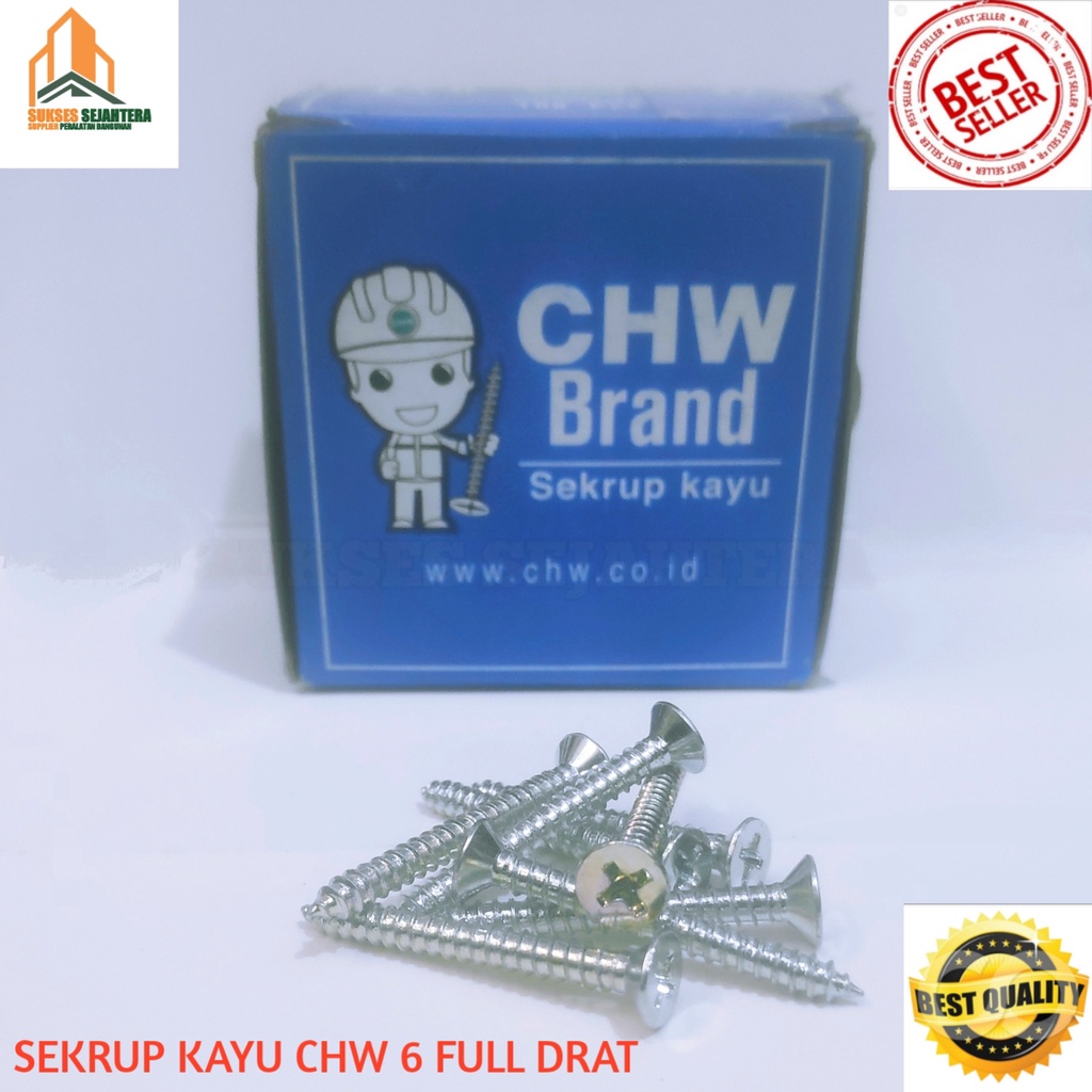 Jual Skrup Kayu / Sekrup Kayu CHW 6 1/4" Full Drat Galvanis | Shopee ...