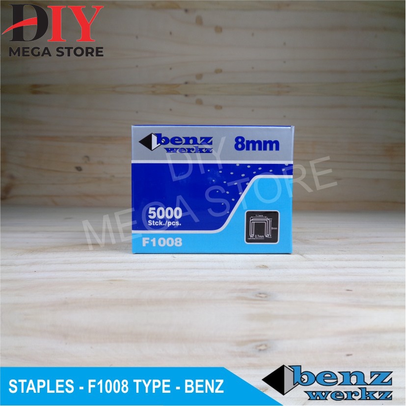 Jual Isi stapler 1008F benz werkz staples tembak angin 5000 pcs isi ...