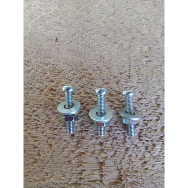 Jual baut mur m3 x 15mm satu set nut ring | Shopee Indonesia