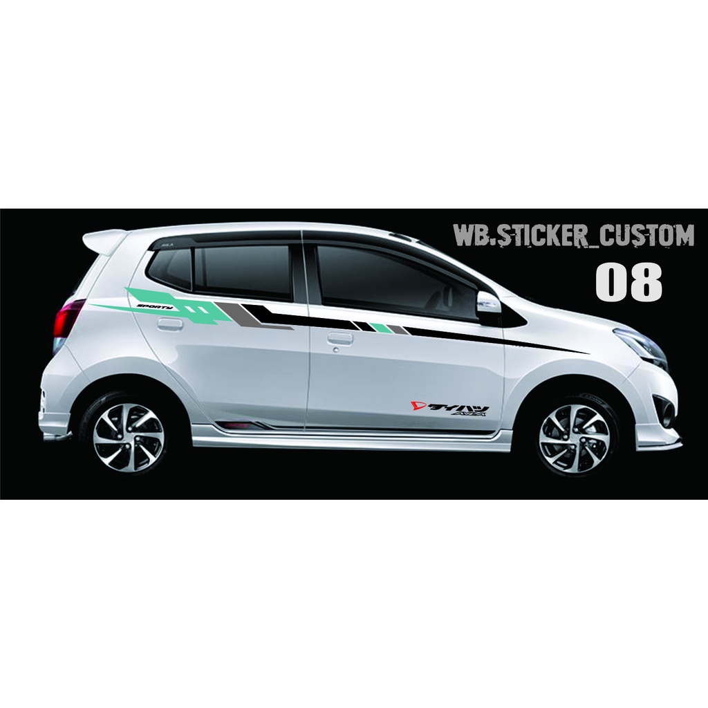Jual sticker variasi body samping mobil ayla cutting sticker decal ...