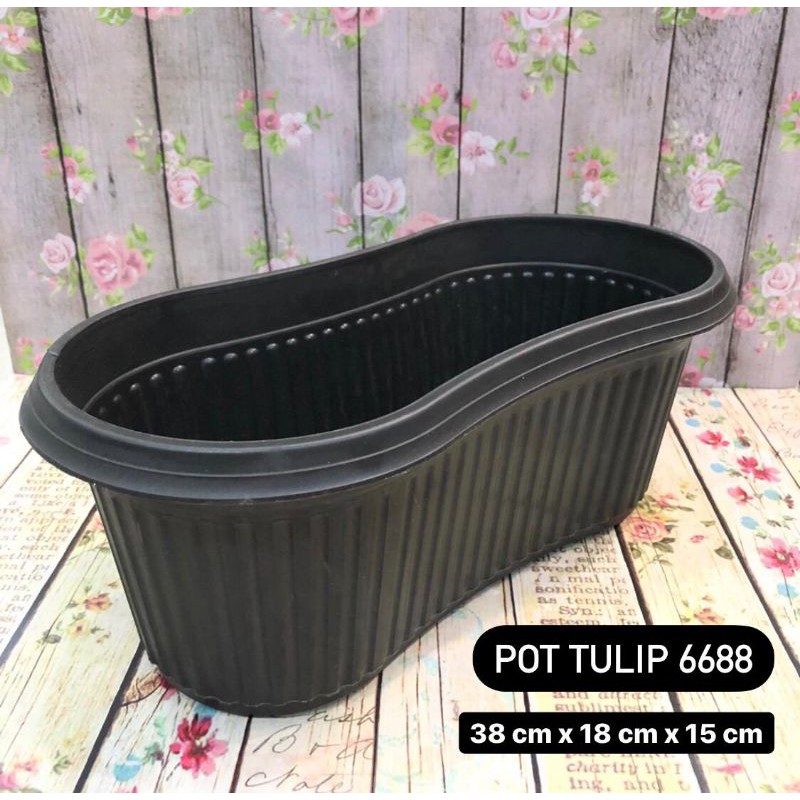 Jual Pot Bunga Bulat Panjang Hitam READY! | Shopee Indonesia