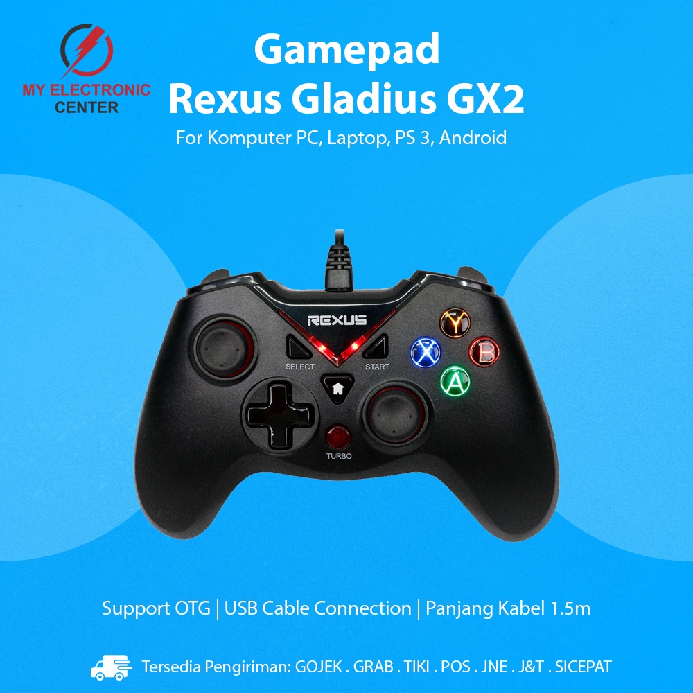 Jual Gamepad Rexus Gladius GX2 USB Cable Stick Gaming Android PC Laptop ...