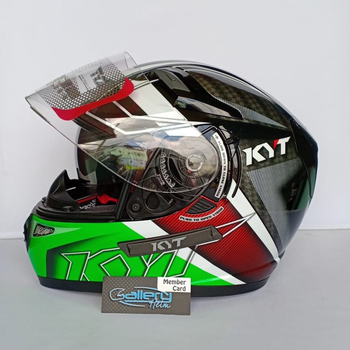 Jual KYT K2 Rider Spotlight Green Fluo / helm kyt / helm full face ...