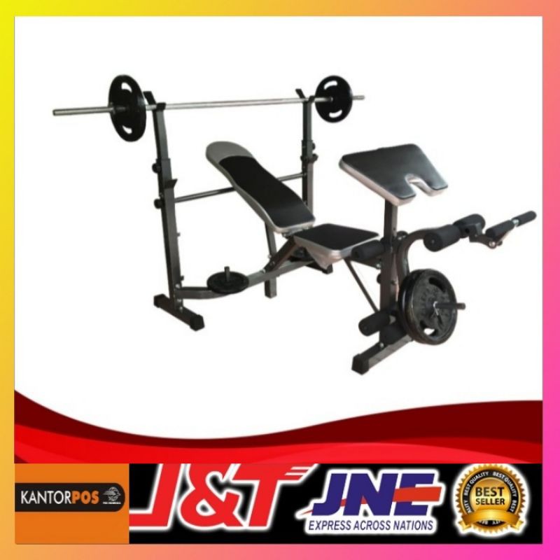 Jual home gym bench press id-781(original)include beban 40kg+stik ...