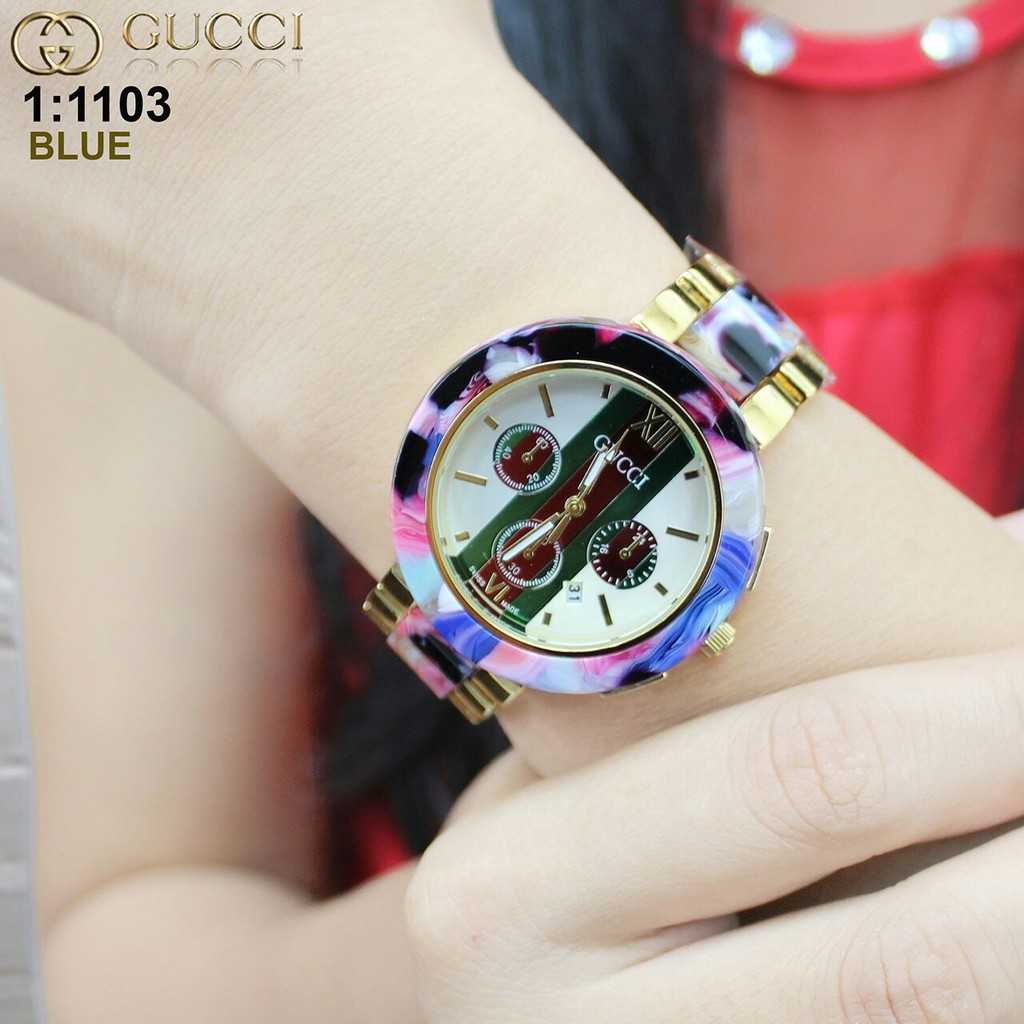 Jual JAM GUCCI 1103 SUPER, TALI RANTAI COMBI MIKA, ADA TGL, DIAMETER 3 ...