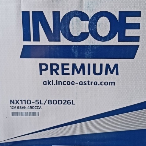Jual [Jabodetabek] Aki INCOE Premium 80D26L / NX110-5L 12v-68 Aki ...