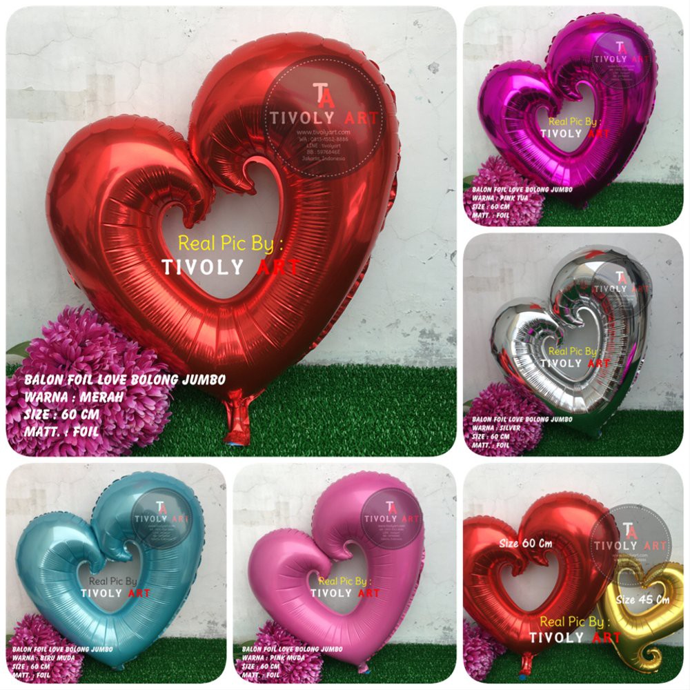Jual Balon Foil Love Bolong Jumbo / Balon Foil Love Jumbo 60 Cm ...