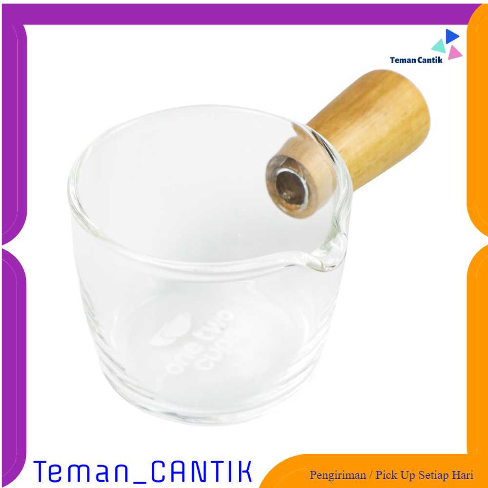 Jual TC-DA1 One Two Cups Gelas Milk Jug Handle Kayu Kopi Latte Art S10 | Shopee Indonesia
