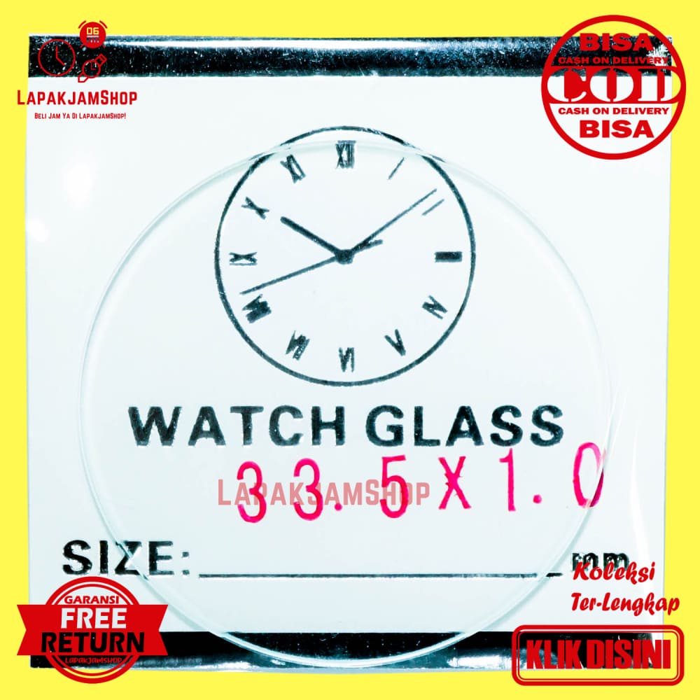 Jual Kaca Jam Kaca Bahan Aksesoris Jam Bagus PNC-335 Kaca Datar 3,35 cm ...
