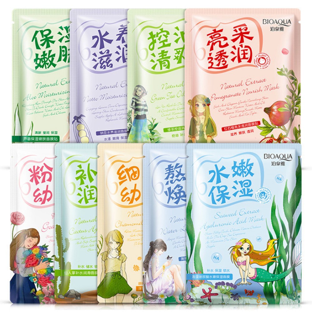 Jual BIOAQUA NATURAL EXTRACT MASK MASKER WAJAH SHEET NATURAL MASKER ...