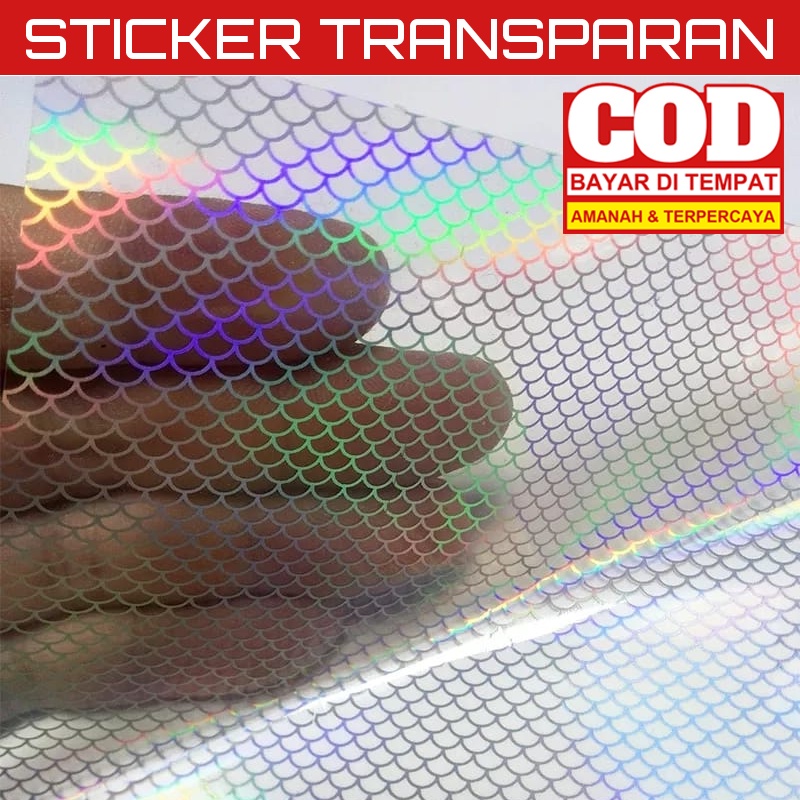 Jual Stiker Hologram Motif Sisik Ikan Transparan Motor Umpan Pancing ...