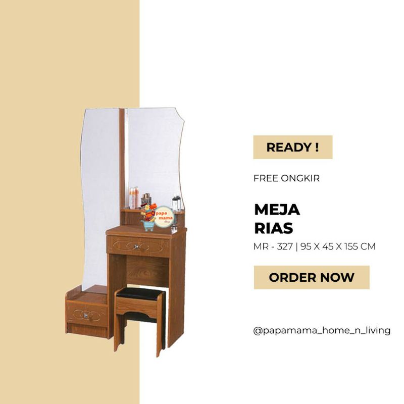 Jual Meja Rias Kaca Tinggi - Meja Makeup MR - 327 Medan | Shopee Indonesia