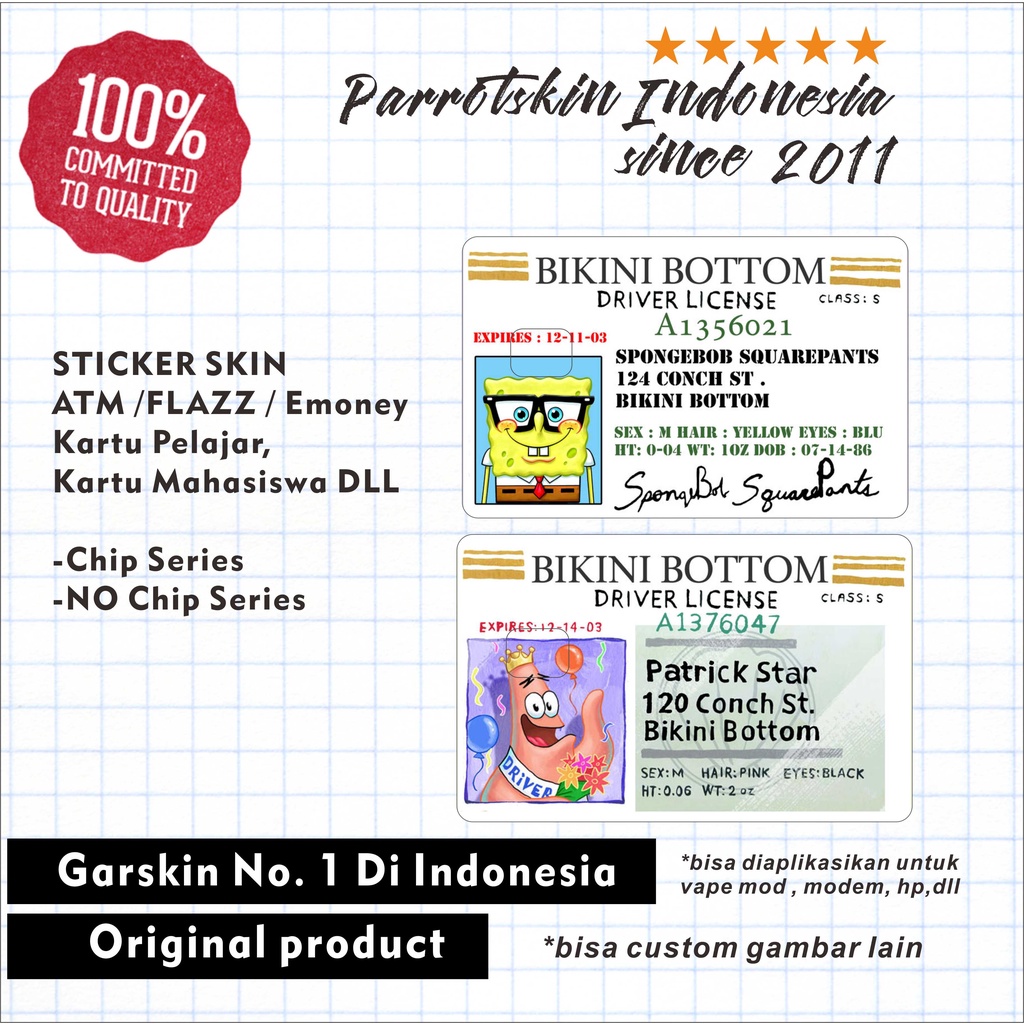 Jual Emoney Flazz Tapcash ATM Debit Credit custom Sticker Skin Card ...