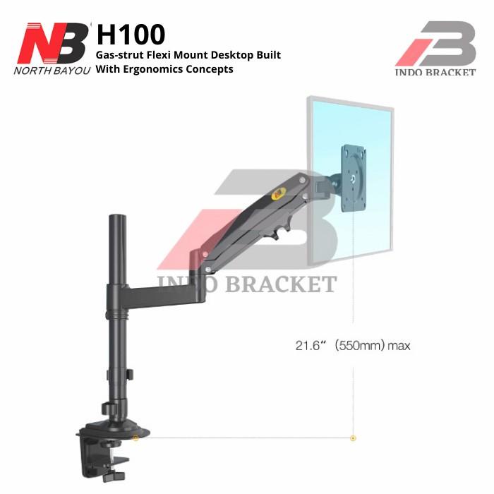 Jual NORTH BAYOU NBH100 NB H100 GAS STRUT BRACKET TV MONITOR MEJA PROMO | Shopee Indonesia