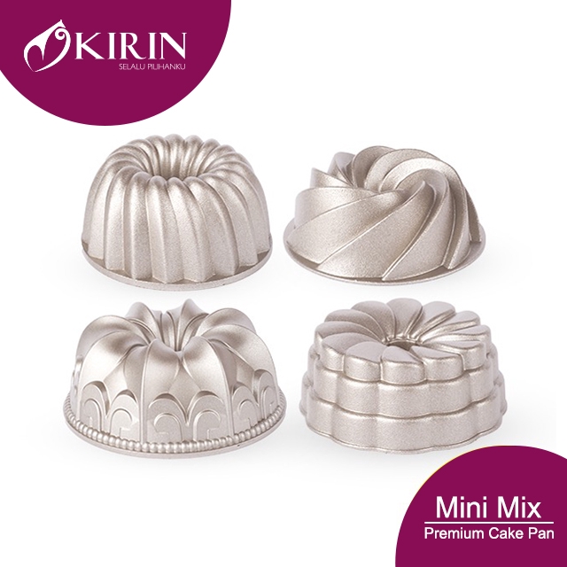 Jual KIRIN PREMIUM CAKE PAN DIE CAST LOYANG KUE MINI MIX CHAMPAGNE GOLD ...