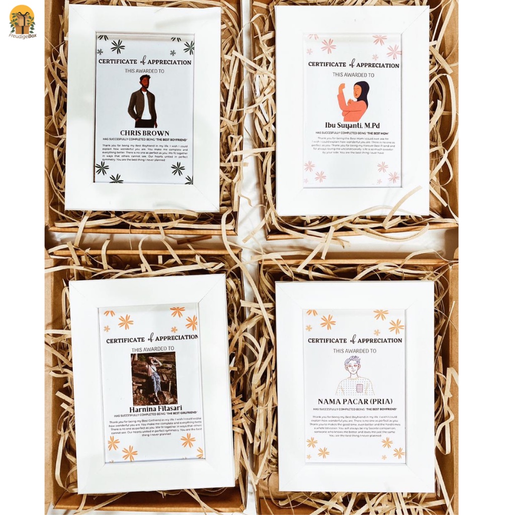Jual Best Girlfriend Award/CUSTOM FOTO SERTIFIKAT/Kado Valentine/ Kado ...