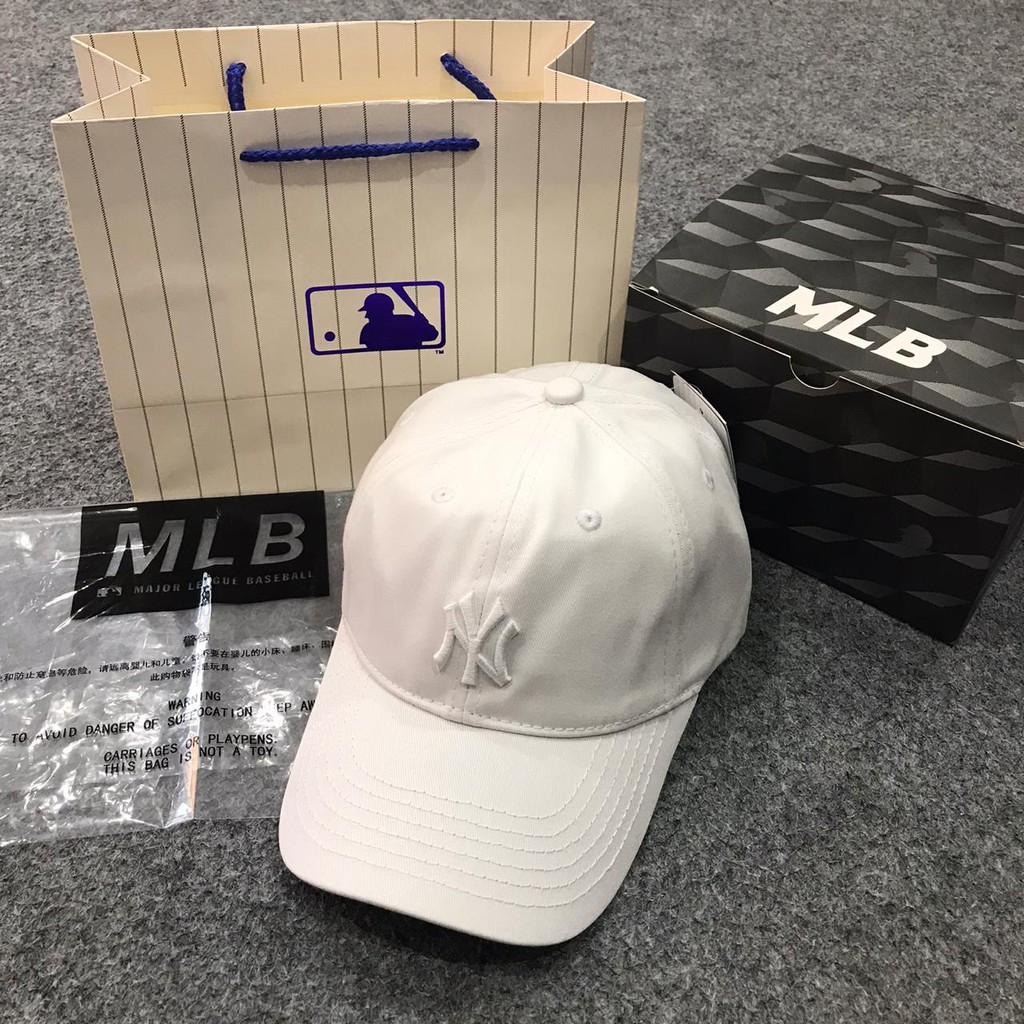 Jual Topi MLB Original Import - NY Vintage White Logo White | Shopee ...