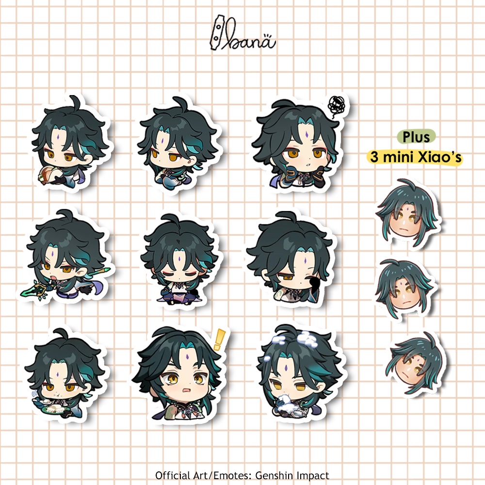 Jual Stiker Genshin Impact XIAO SATU PAKET Sticker Vinyl Waterproof ...