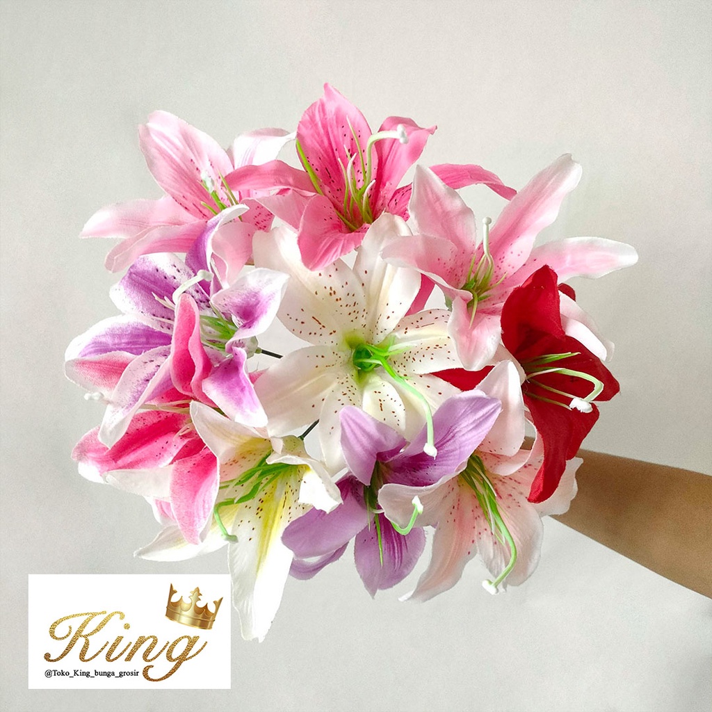 Jual Artificial Lilium Flower Bunga Tangkai Plastik Dekorasi Hias Rumah ...