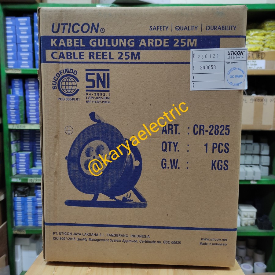Jual UTICON KABEL ROLL KABEL HEAVY DUTY ARDE 25METER CR-2825 | Shopee ...