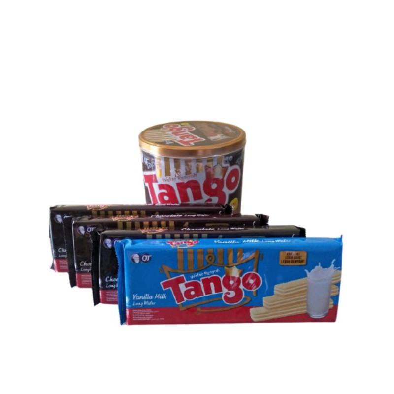 Jual Paket Tango Wafer/ 1 Kaleng 315 gr + 4 sachet tango kemasan 130 gr ...