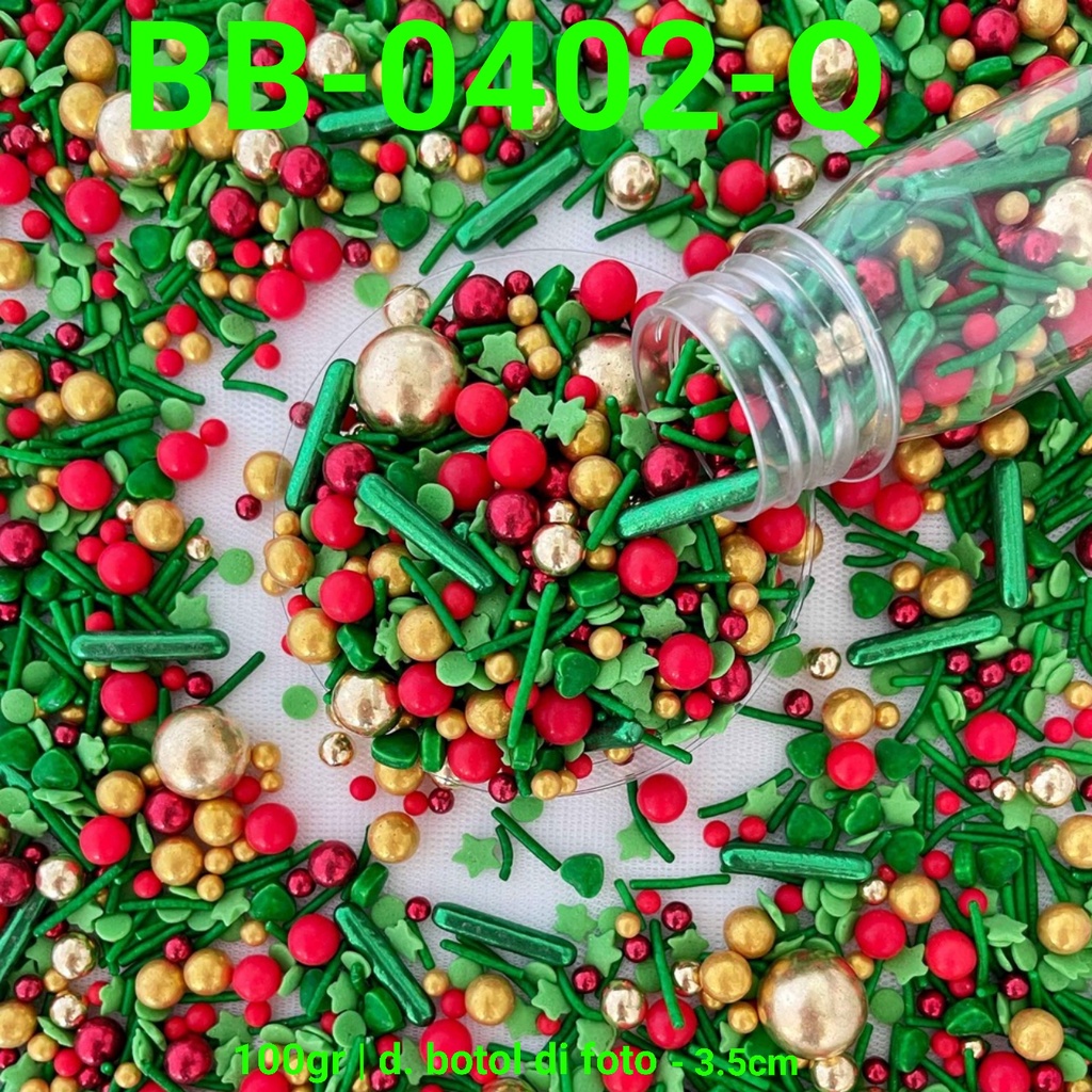 Jual GR-BB-0402 Trimit springkel sprinkles 100gr mutiara biru emas ...