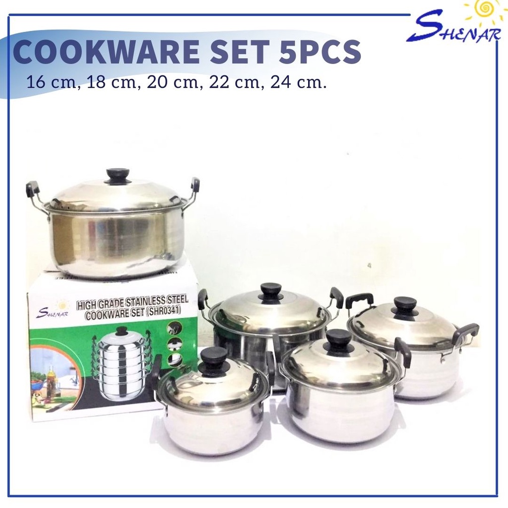 Jual STAINLESS STEEL COOKWARE 5SET - PANCI 5SET - PANCI SET - PANCI 5 ...